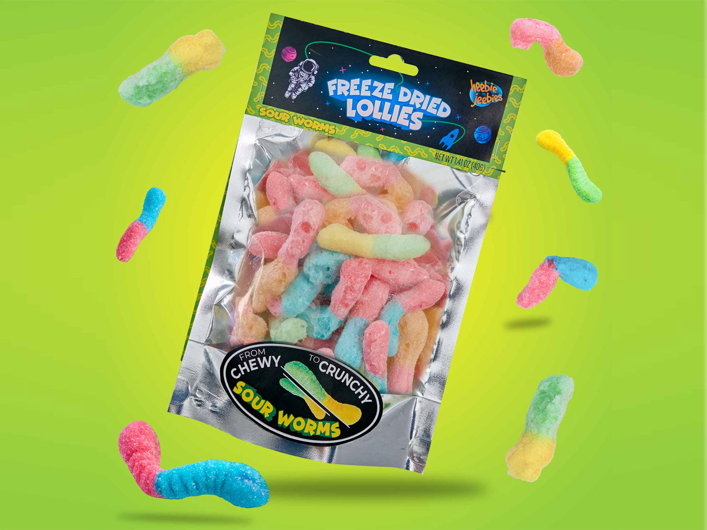Freeze Dried Sour Worms - Questacon